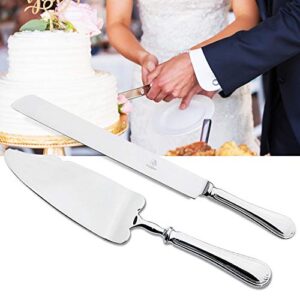 otw pavilion 2 piece wedding cake server set,18/10 stainless steel dessert set pie server cake cutter knife for birthday,anniversary,holiday,baby shower,party