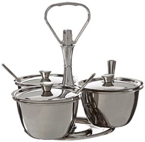 winco 3-unit relish server, medium, stainless steel