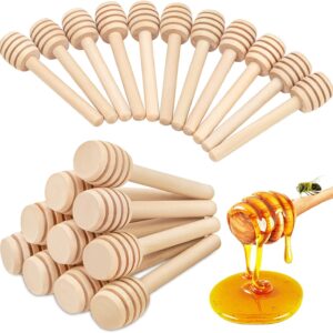 Honey Dipper Sticks, 30 PCS Mini Wood Honey Dipper, 3 Inch Server for Honey Jar Dispense and Wedding Party Gift Drizzle Honey