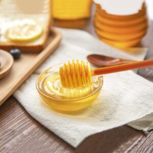 Honey Dipper Honeycomb Wand Sticks Honey Spoon 2PCS 6.6Inch Mini Honey Stirrer Stick for Honey Jar Dispense Drizzle Honey Wedding Party Favors