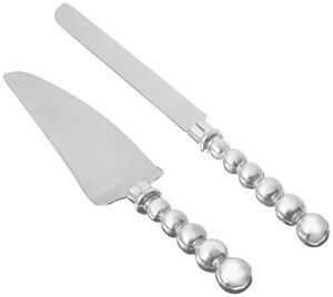 mariposa pearled cake server set, one size, silver