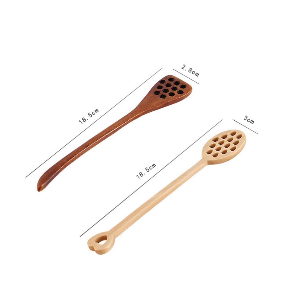 Honey Dippers, Handmade Spoon Stirrer, Long Handle Honey Dipper Mixing Stick, Wooden Honey Dipper, Handmade Honey Drizzler(4PCS/Set)