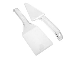 clear plastic cake server set -- 2pc -- square and triangle server