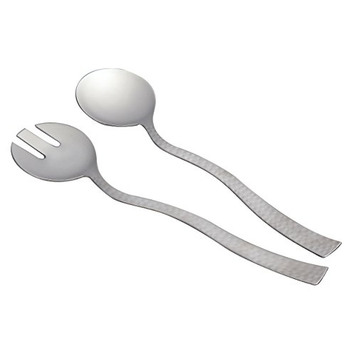 Elegance Hammered 12-Inch Stainless Steel Salad Servers