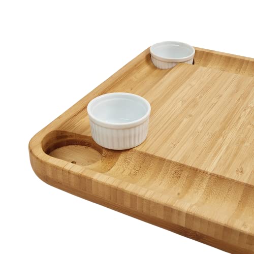 Bamboo Cheese Board Charcuterie Platter with Bowls&Knife Set,Cracker Meat Serving Tray,Ideal Gift for Christmas Wedding Birthday