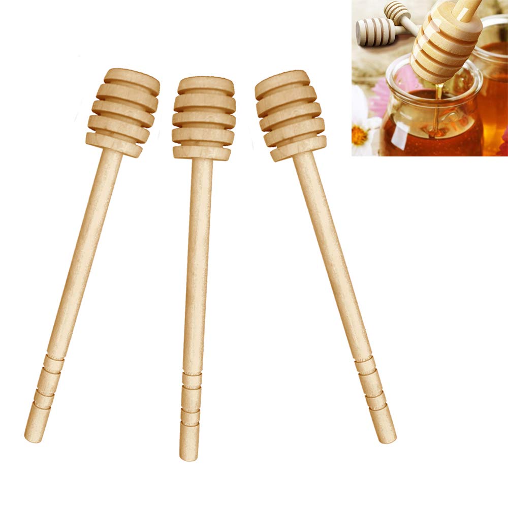 20 Pack 6inch Mini Wooden Honey Dipper Sticks Honey Dippers Jam Muddler Syrup Stirrer for Honey Jar Dispense Drizzle Honey Wedding Party