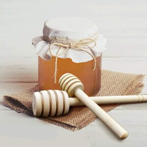 20 Pack 6inch Mini Wooden Honey Dipper Sticks Honey Dippers Jam Muddler Syrup Stirrer for Honey Jar Dispense Drizzle Honey Wedding Party