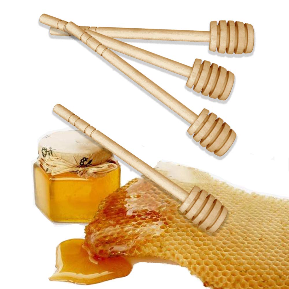 20 Pack 6inch Mini Wooden Honey Dipper Sticks Honey Dippers Jam Muddler Syrup Stirrer for Honey Jar Dispense Drizzle Honey Wedding Party