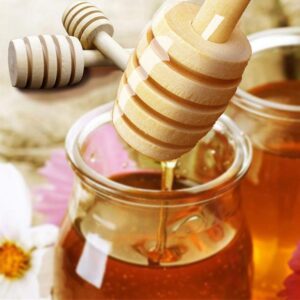 20 Pack 6inch Mini Wooden Honey Dipper Sticks Honey Dippers Jam Muddler Syrup Stirrer for Honey Jar Dispense Drizzle Honey Wedding Party