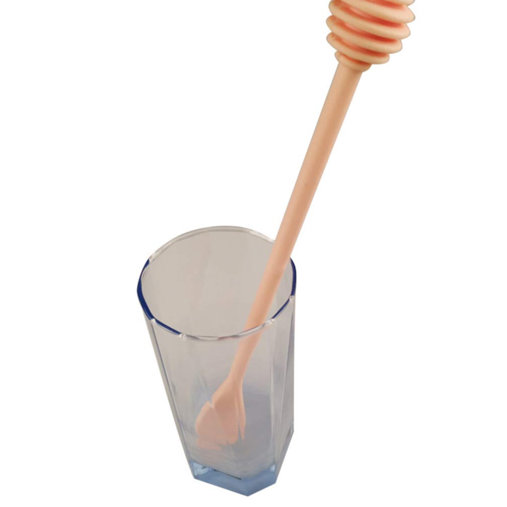 UPKOCH 2pcs Honeycomb Sticks Silicone Honey Dippers Honey Mixing Stick Long Handle Spoon for Honey Jar Random Color