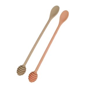 UPKOCH 2pcs Honeycomb Sticks Silicone Honey Dippers Honey Mixing Stick Long Handle Spoon for Honey Jar Random Color