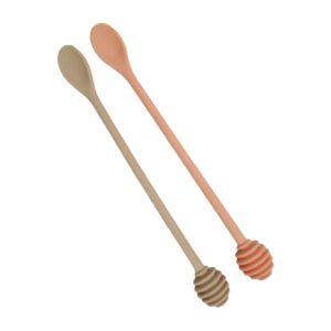 UPKOCH 2pcs Honeycomb Sticks Silicone Honey Dippers Honey Mixing Stick Long Handle Spoon for Honey Jar Random Color