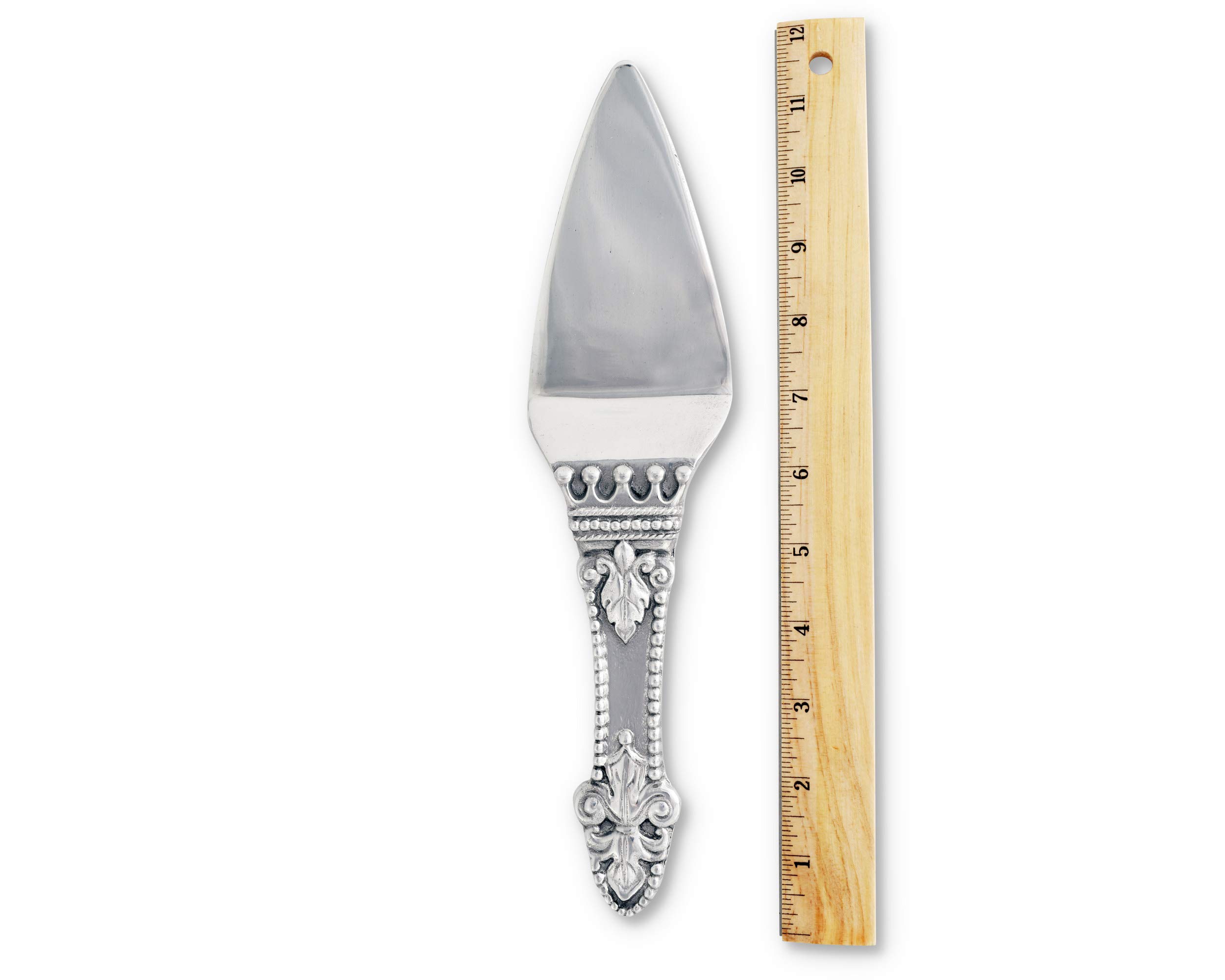 Arthur Court Designs Aluminum Mardi Gras Pattern Pie Server Cake Cutter, Pizza Tart Dessert Server 11.5 inch Long