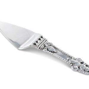 Arthur Court Designs Aluminum Mardi Gras Pattern Pie Server Cake Cutter, Pizza Tart Dessert Server 11.5 inch Long