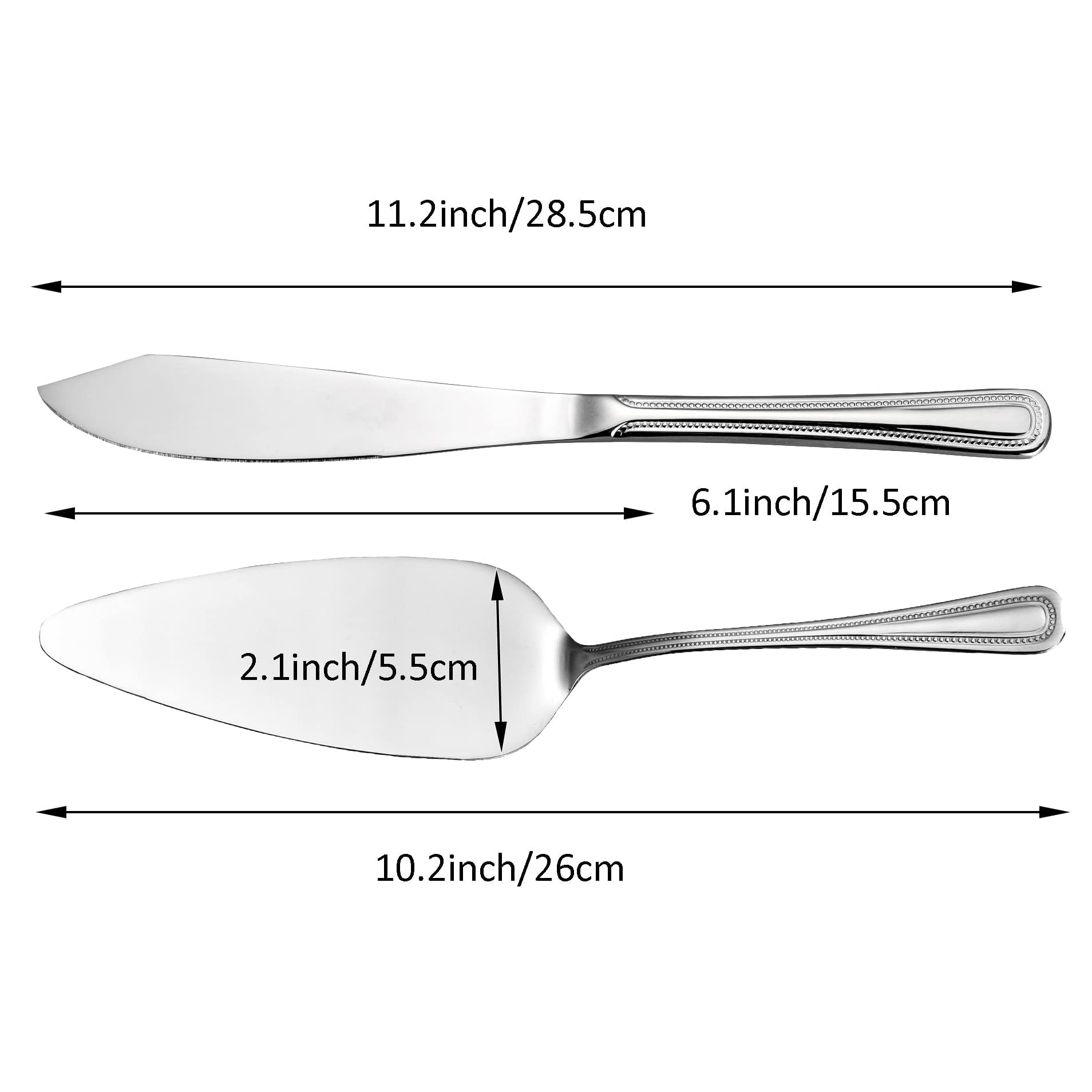 IMEEA Wedding Cake Knife and Server Set - Stainless Steel Cake Cutters Perfect for Weddings and Special Occasions