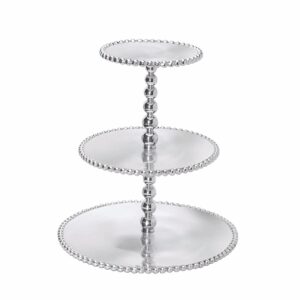 mariposa pearled 3-tiered cupcake server