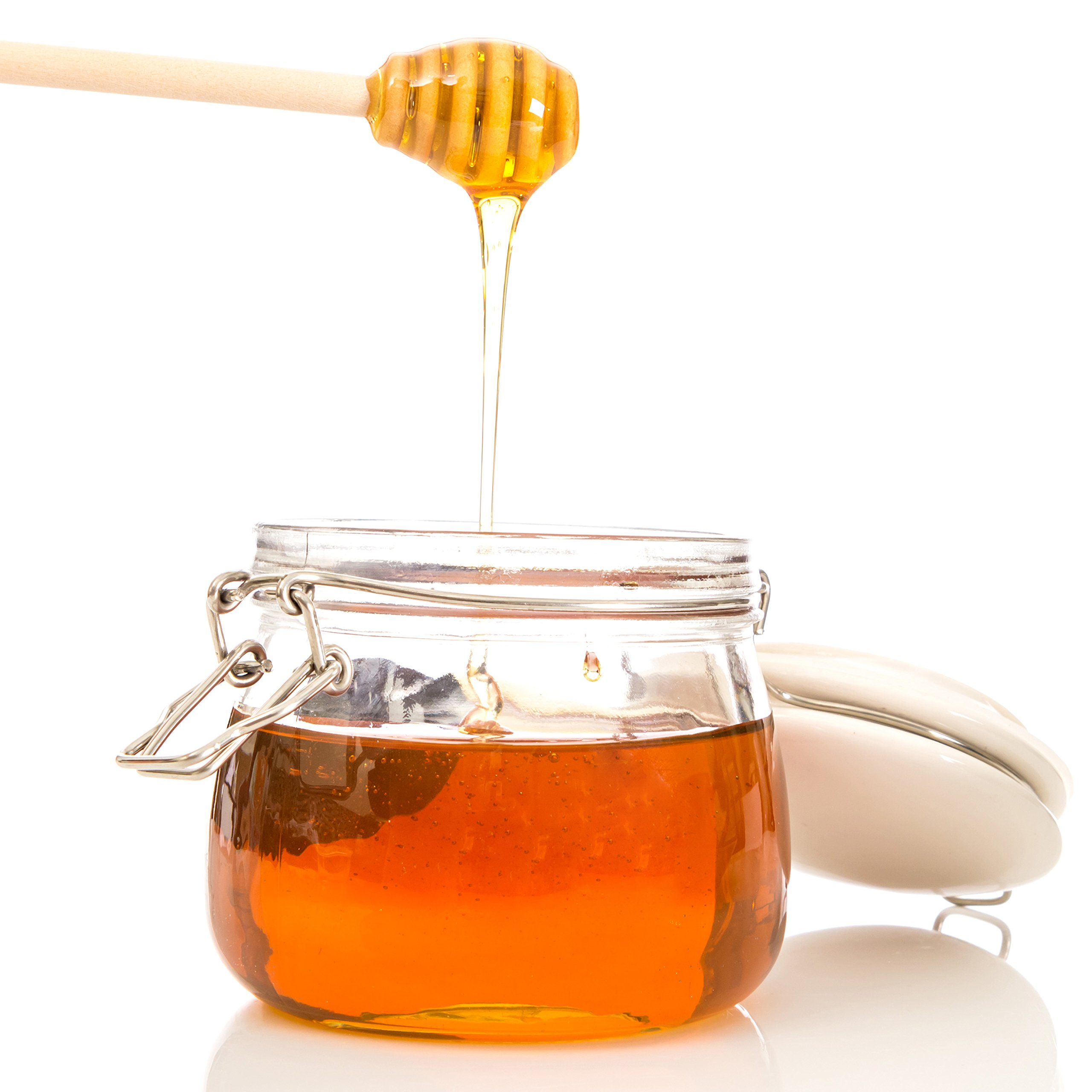 Honey Dipperz 6" Inches Long (16cm) Wooden Honey Dipper Drizzler Stirring Stick, Spoon Rod Muddler Dispense