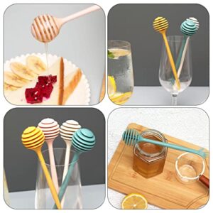 UPKOCH Coffee Stirrers 4pcs Cocktail Mini Finger Household Party Stirring Dispense Dropper and Dippers Shaped Dipper Drizzle Honeycomb Pot Favors Plastic Coffee Server Beverage Bar for Coffee Syrup