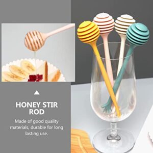 UPKOCH Coffee Stirrers 4pcs Cocktail Mini Finger Household Party Stirring Dispense Dropper and Dippers Shaped Dipper Drizzle Honeycomb Pot Favors Plastic Coffee Server Beverage Bar for Coffee Syrup