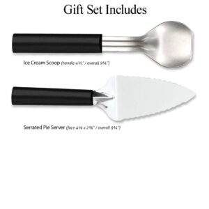 Rada Cutlery Pie Server and Ice Cream Scoop – Pie A ’La Mode Gift Set With Black Steel Resin Handles