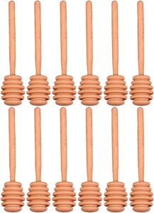 creative hobbies® 6 inch wood honey dipper stick server for honey jar dispense drizzle honey new | pack of 12