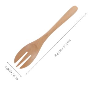 DOITOOL 1 Set 2pcs Salad Wooden Spoon Handy Wooden Utensils for Eating Salad Spoon Stirring Pasta Mixing Spoons Silverware Spoons Wooden Salad Bamboo Salad Hands Salad Woo Tableware Snack