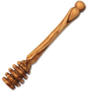 aramedia handmade and hand crafted olive wood - honey dipper (length 6")