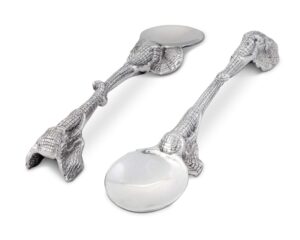 arthur court designs aluminum elephant figural salad serving spoon and salad serving fork, salad servers set 11 inch long