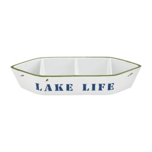 mud pie canoe section server, 2 3/4" x 14", white