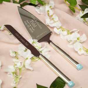 Kate Spade Bridal Take the Cake Personalized Wedding Cake Knife and Server Set, Custom Engraved Wedding Cake Cutting Set, Accessories and Gifts for the Bride and Groom