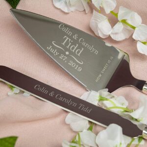 Kate Spade Bridal Take the Cake Personalized Wedding Cake Knife and Server Set, Custom Engraved Wedding Cake Cutting Set, Accessories and Gifts for the Bride and Groom