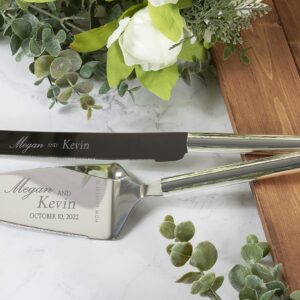 Kate Spade Bridal Take the Cake Personalized Wedding Cake Knife and Server Set, Custom Engraved Wedding Cake Cutting Set, Accessories and Gifts for the Bride and Groom