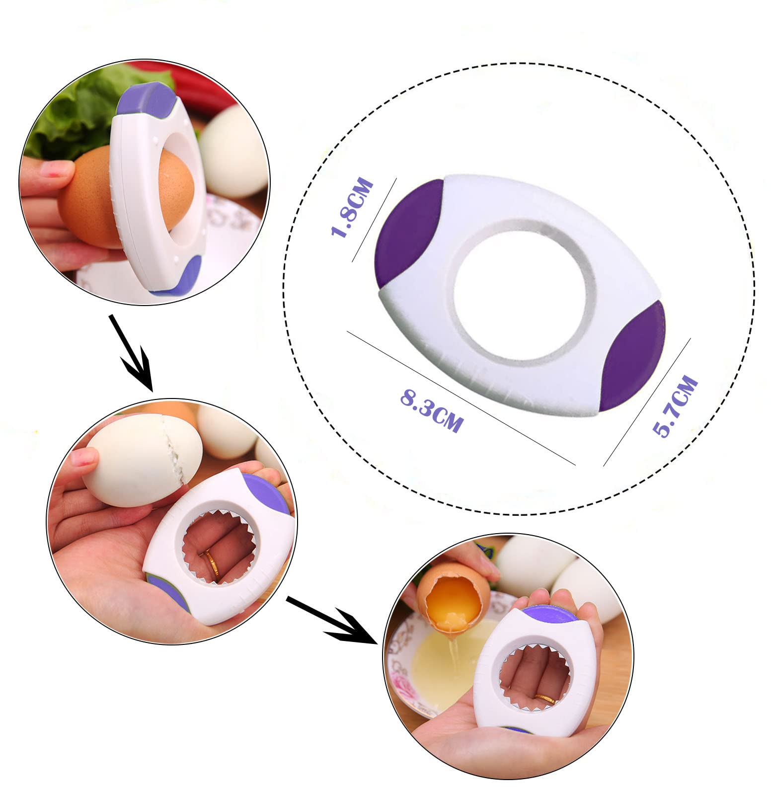 3 in 1 Multifunctional Rotary Paring Knife & Egg Shell Opener, 360°Rotating Peeler and Grater for Vegetable and Fruit