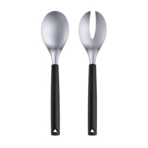 triangle 2-piece salad servers set - ideal for turning, tossing, flipping & serving - lightweight handles - dishwasher safe