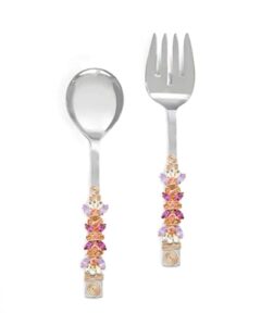 yotreasure tiramisu all the pinks stainless steel pink purple salad server set cooking utensils for kitchen