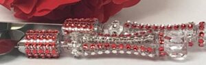 mis quince anos sweet 15 birthday cake knife and server set red rhinestones