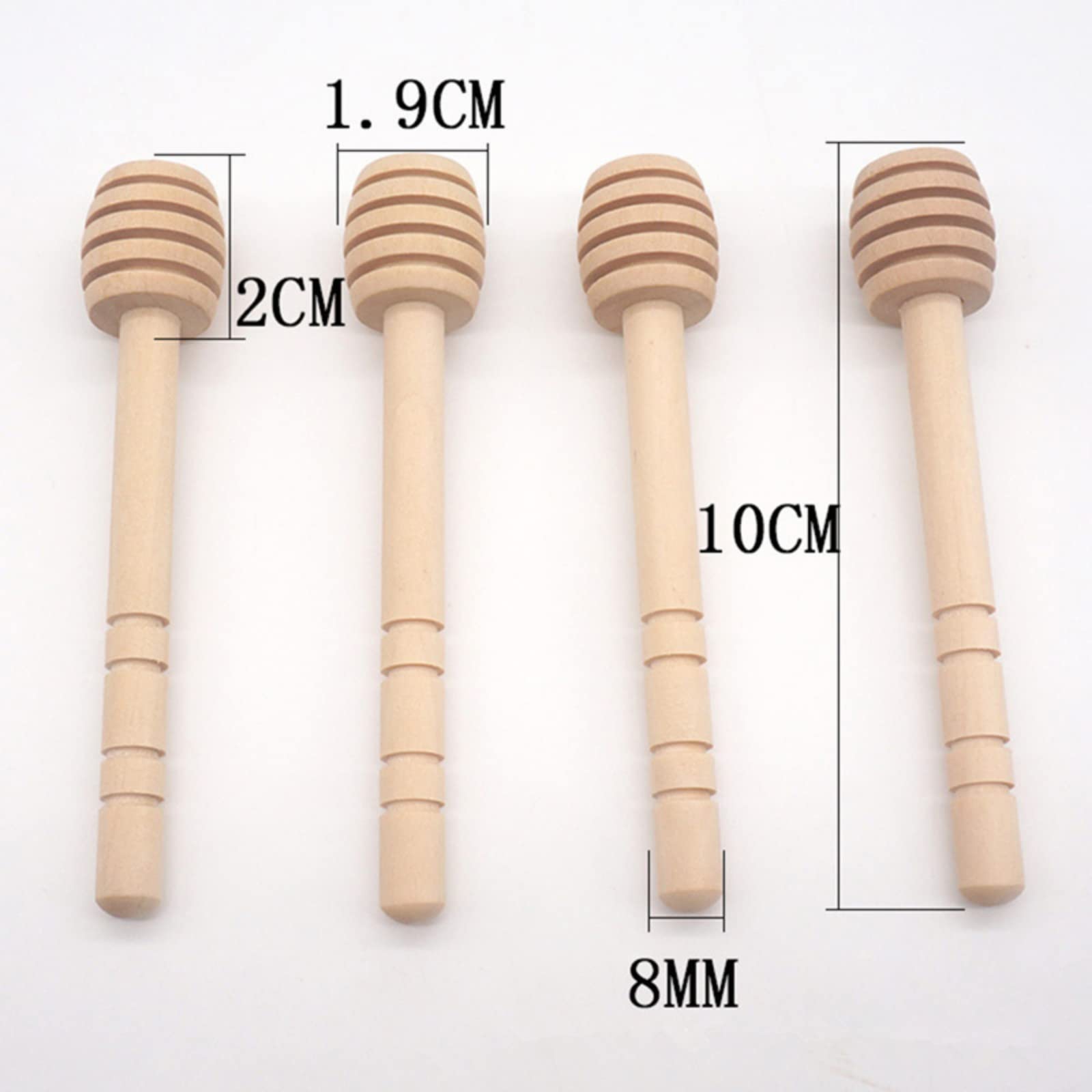 Personalized Mini Honey Dipper Stick Custom Honey Spoon Combs for Wedding Party Gifts Baby Bath and Baptism Dessert Utensils Wooden Spoons Logo (50p,10cm/3.9in)