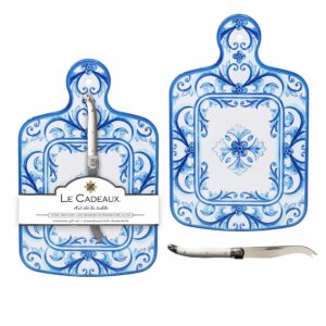 le cadeaux luxury melamine cheeseboard gift set, mallorca