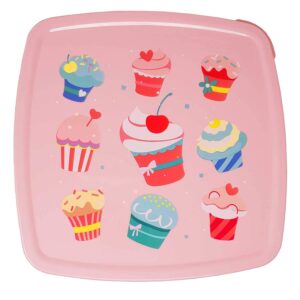 Lavo Home Cake & Cupcake Carrier/Storage Container Holds up to 8 inch 2-layer cake, Pink & Clear - Transports Cakes, Pies, Muffins or Other Desserts - Freezer & Dishwasher Safe