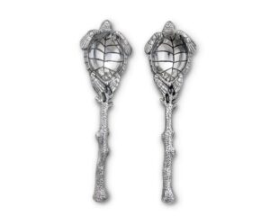 arthur court salad servers sea turtle metal pair ocean coastal table 2 pieces cast aluminum 11.5 inch long