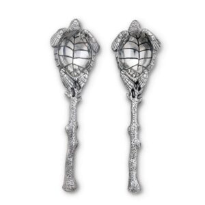 Arthur Court Salad Servers Sea Turtle Metal Pair Ocean Coastal Table 2 pieces Cast Aluminum 11.5 inch Long