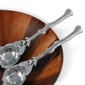 Arthur Court Salad Servers Sea Turtle Metal Pair Ocean Coastal Table 2 pieces Cast Aluminum 11.5 inch Long