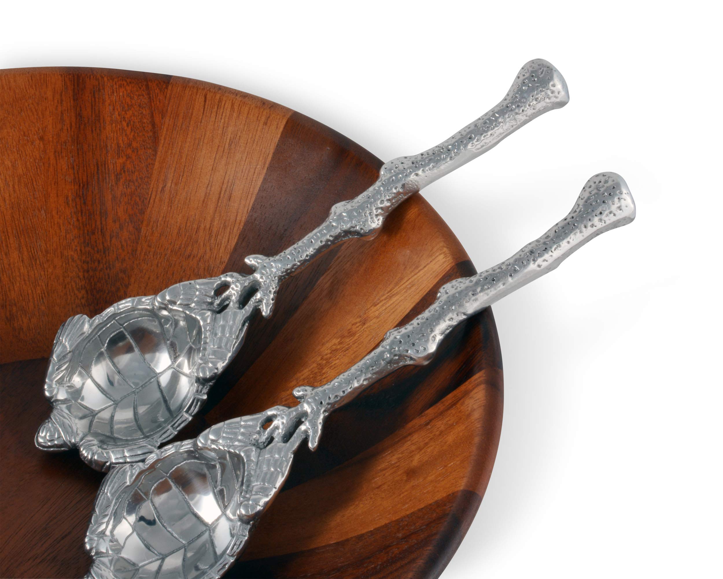 Arthur Court Salad Servers Sea Turtle Metal Pair Ocean Coastal Table 2 pieces Cast Aluminum 11.5 inch Long