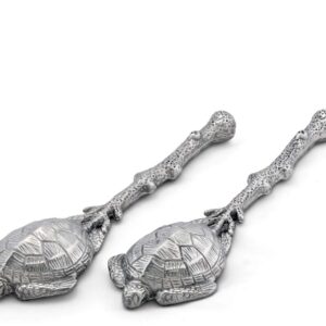 Arthur Court Salad Servers Sea Turtle Metal Pair Ocean Coastal Table 2 pieces Cast Aluminum 11.5 inch Long