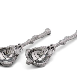 Arthur Court Salad Servers Sea Turtle Metal Pair Ocean Coastal Table 2 pieces Cast Aluminum 11.5 inch Long