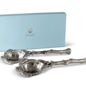 Arthur Court Salad Servers Sea Turtle Metal Pair Ocean Coastal Table 2 pieces Cast Aluminum 11.5 inch Long