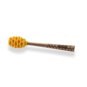 Prepara Wooden and Silicone Honey Dippers, Yellow