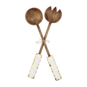 mud pie gold edge serving utensil set, 12"