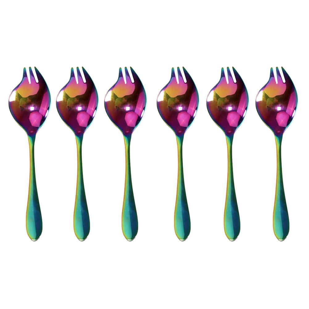 Lmylzfc 1 set of 6 pieces Salad Spoon Salad Spoons for Serving Salad Spoon and Fork Serving set Stainless Steel Salad Spoon