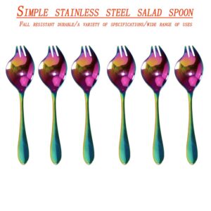 Lmylzfc 1 set of 6 pieces Salad Spoon Salad Spoons for Serving Salad Spoon and Fork Serving set Stainless Steel Salad Spoon